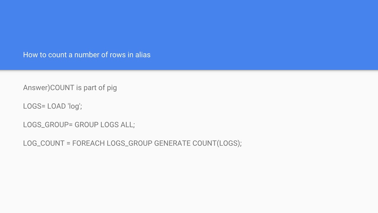 How To Count A Number Of Rows In Alias YouTube How To Count A Number Of Rows In Alias YouTube