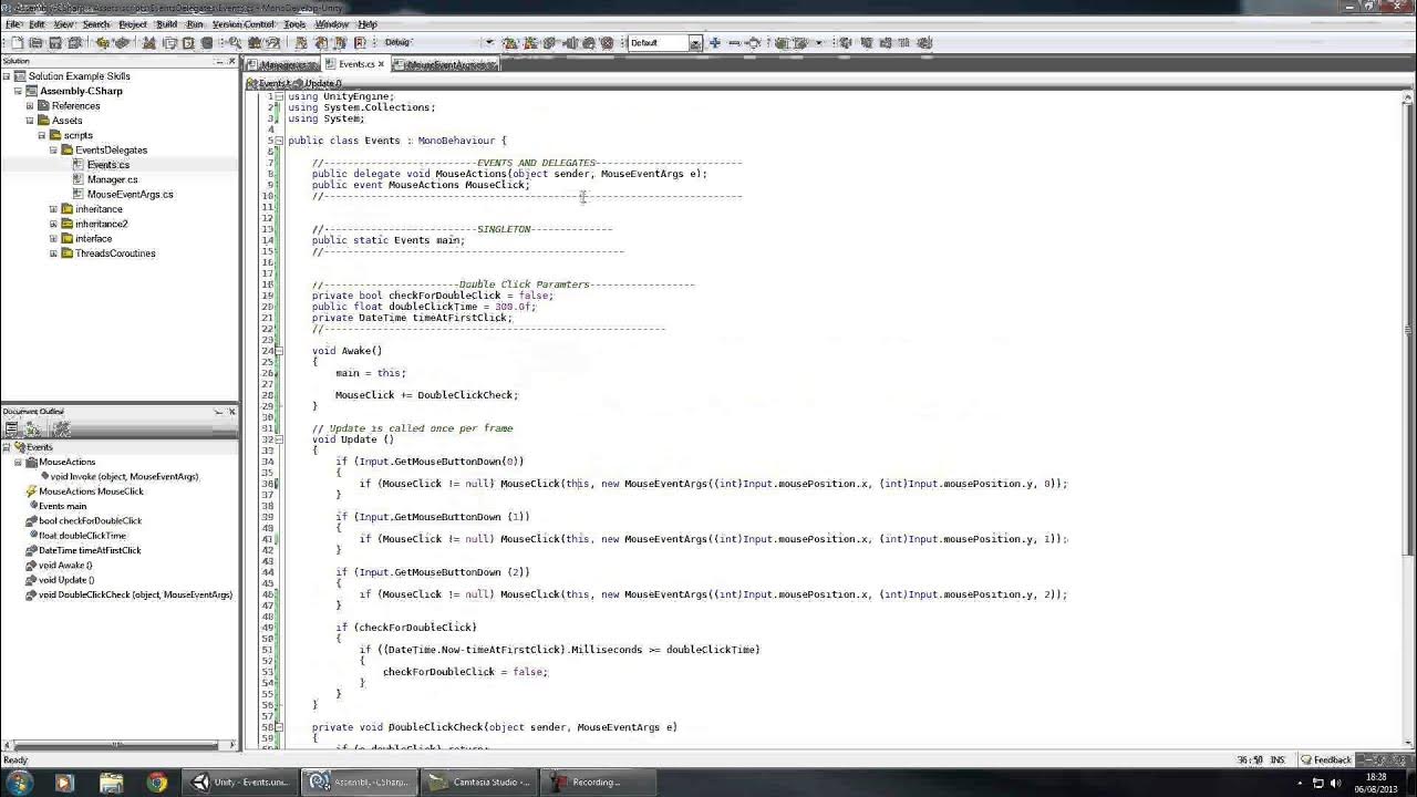 Unity 3d C And Events Youtube