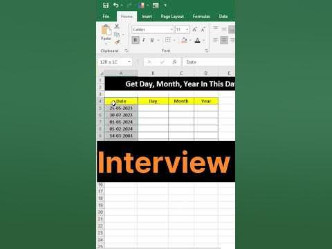 Excel Interview Question Day Month Year in Excel #excel #exceltips #exceltutorial #msexcel # ...