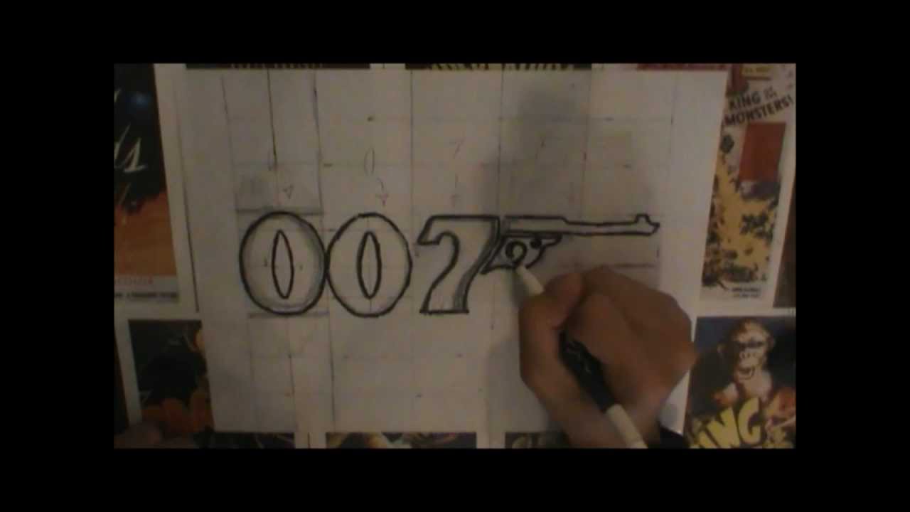 Lets Draw: 007 CLASSIC GUN LOGO - YouTube