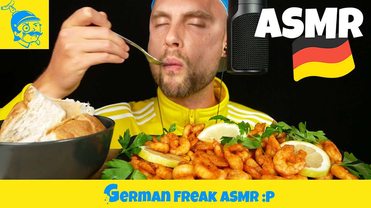 ASMR eating 1kg of SHRIMPS (German ASMR) 🇩🇪 - GFASMR - YouTube