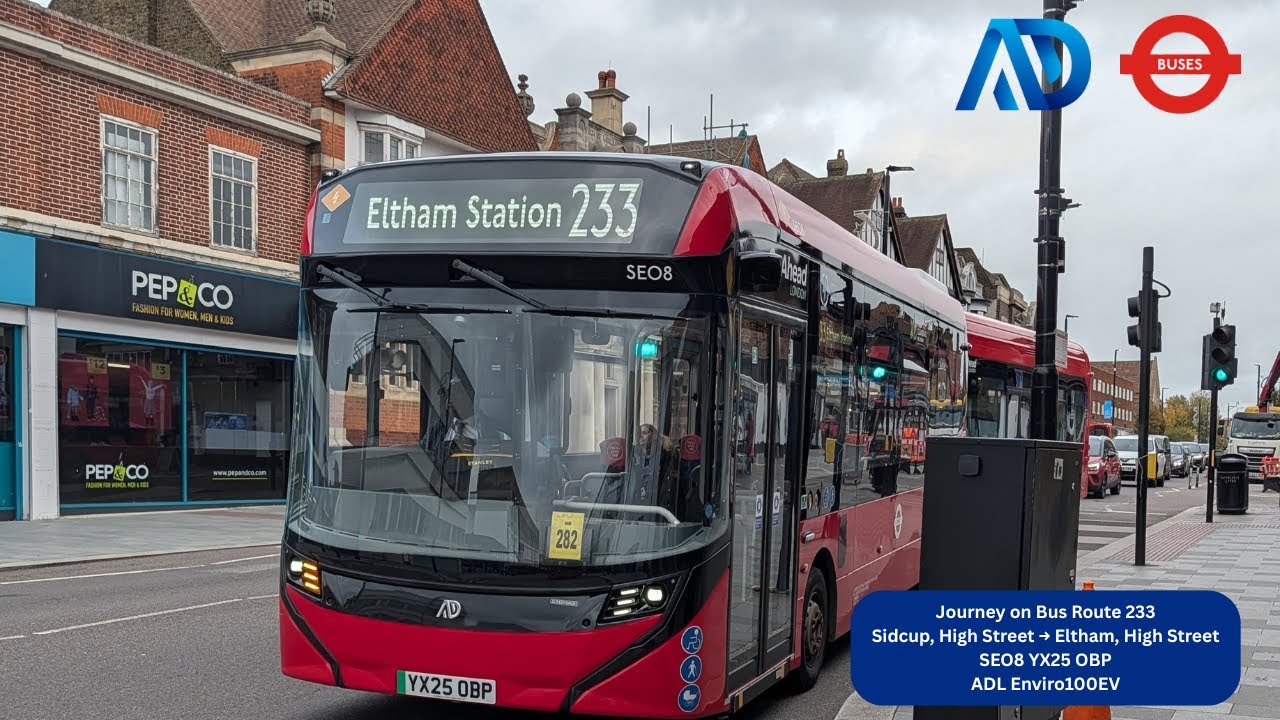 Journey on Bus Route 233 (SEO8 | YX25 OBP) - YouTube