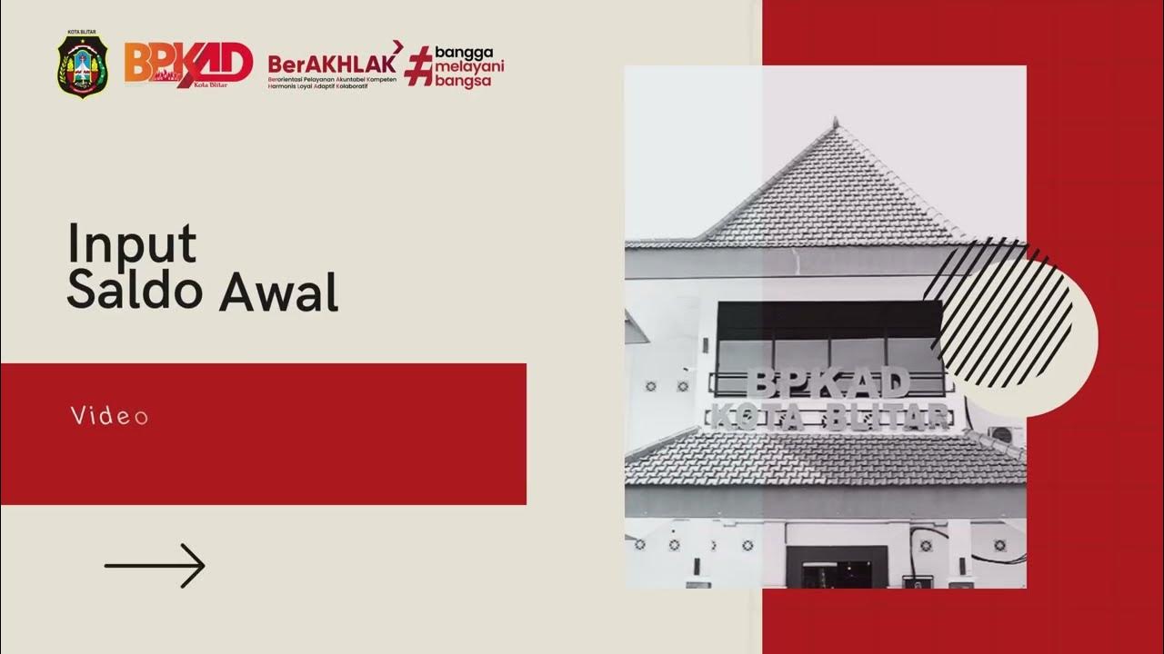 PANDUAN SIPD AKLAP-INPUT SALDO AWAL - YouTube