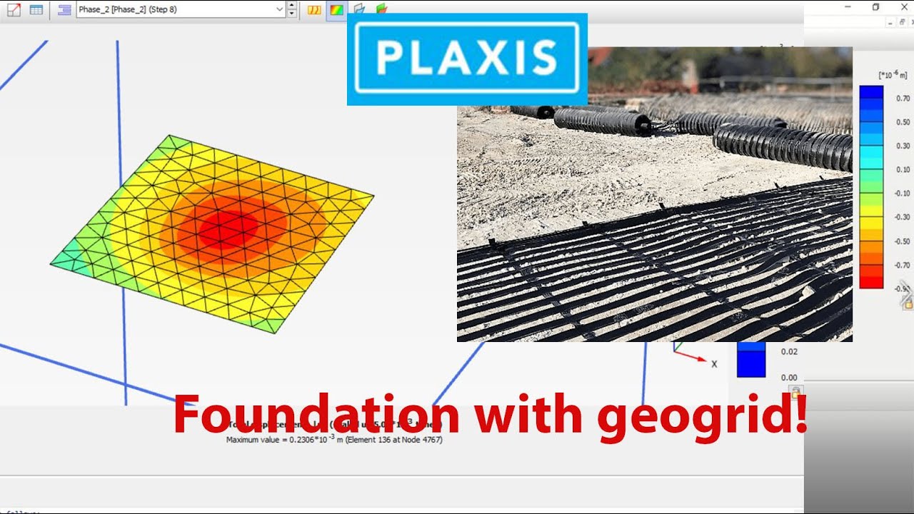 Geogrid under foundation plaxis - YouTube