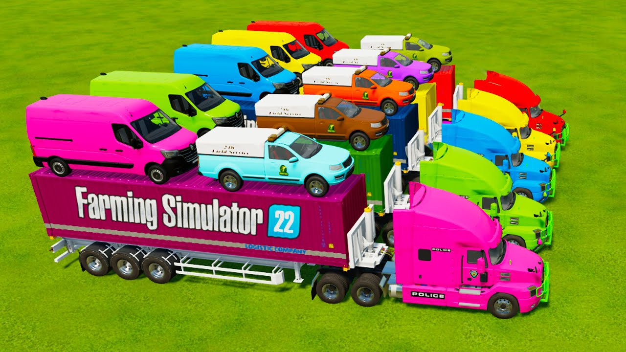 TRANSPORTING PEUGEOT VANS, RESCUE CARS WITH MACK TRUCKS - Farming ...