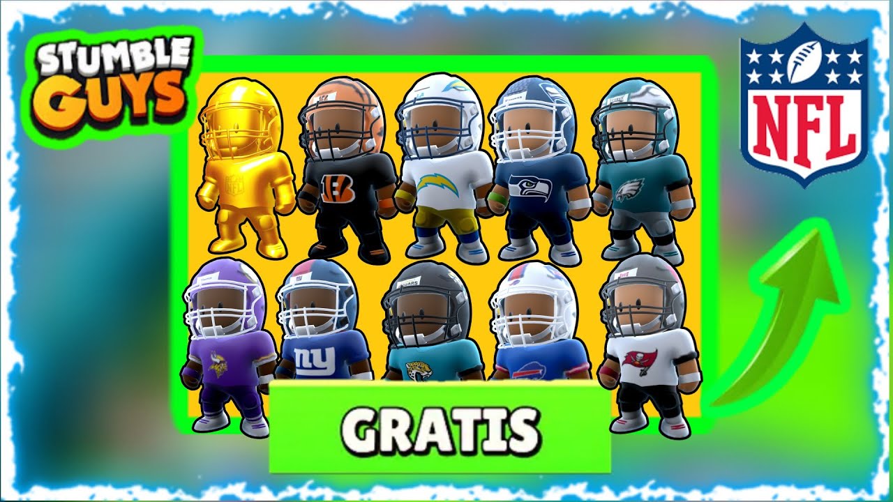 ASI PODRAS RECLAMAR las NUEVAS SKINS de la STUMBLE GUYS x NFL| ESTAS ...