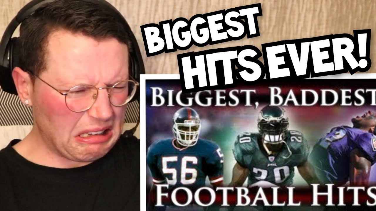 Rugby Player Reacts to The BIGGEST, BADDEST Football Hits Ever! - YouTube