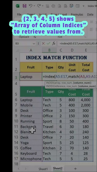 Power Of Index Match Function Excel Two Dimensional Lookup Simplified Exceltips Excel 6891
