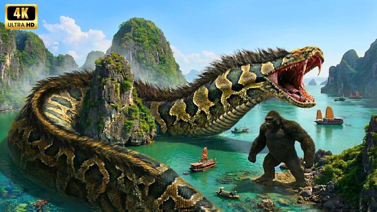 King Kong vs Giant Python monster vs Titans | Full Monster Action Movie ...