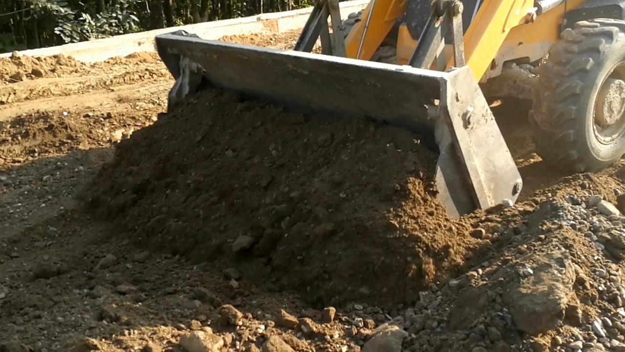 JCB Backhoe Loader Clearing And Leveling Road/Backhoe Machine Working ...