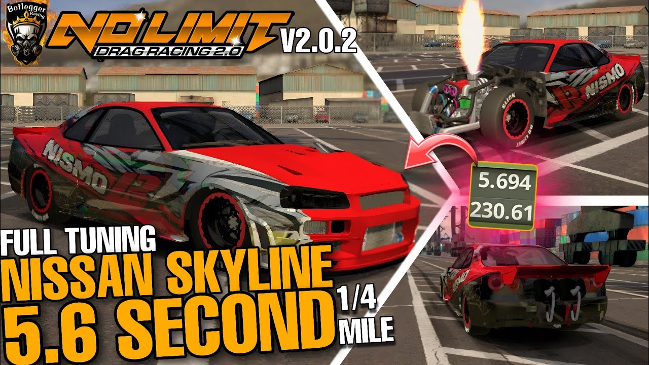 Nissan Skyline Turbo Tuning 5.6 Second Small Tire No Limit Drag Racing ...