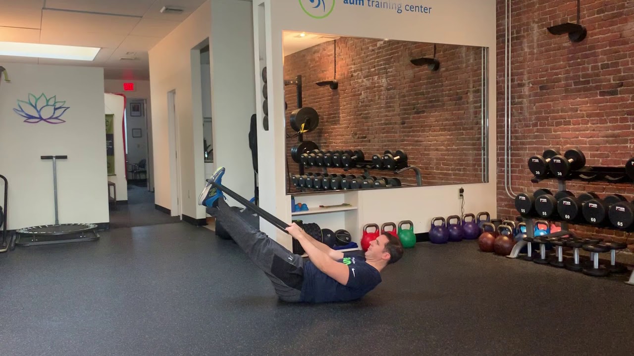 Hollow Body Hold with Resistance Band Row - YouTube