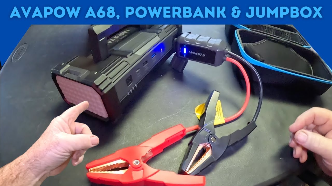 AVAPOW A68 BATTERY BANK, JUMP STARTER TOOL - YouTube