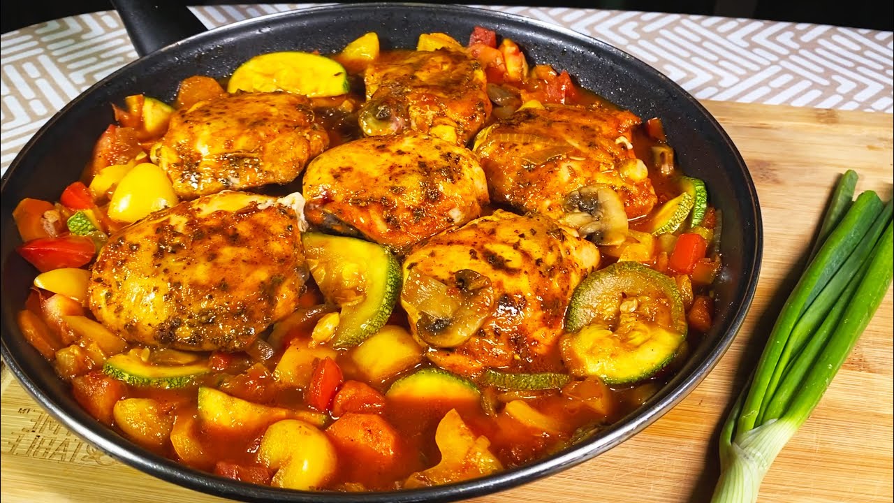 ¡Esta receta te volverá loco! Muslos de pollo con verduras! ¡Receta ...