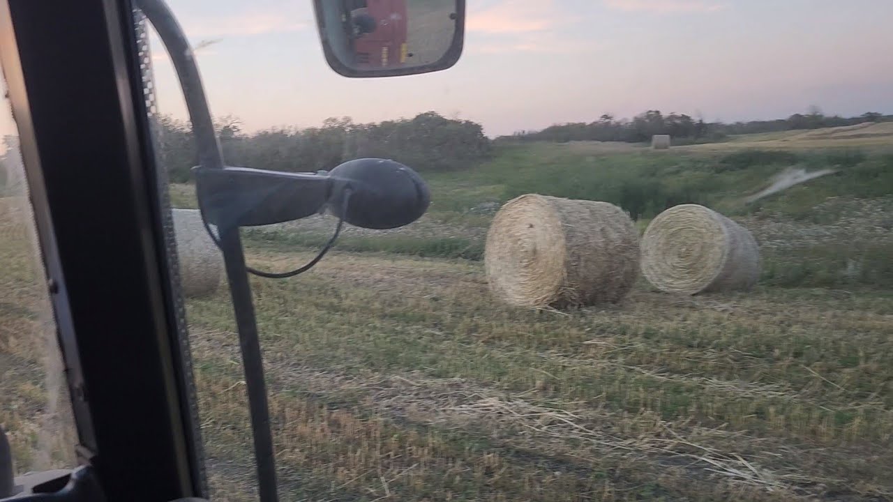 Raking & Baling Haymaker Oats On East Farm - YouTube