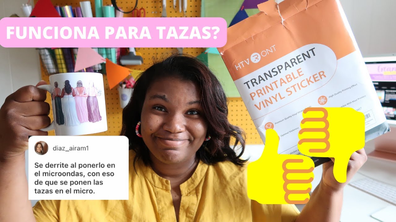 HTV RONT STICKER PAPER TRANSPARENTE SE PUEDE UTILIZAR EN TAZAS? - YouTube