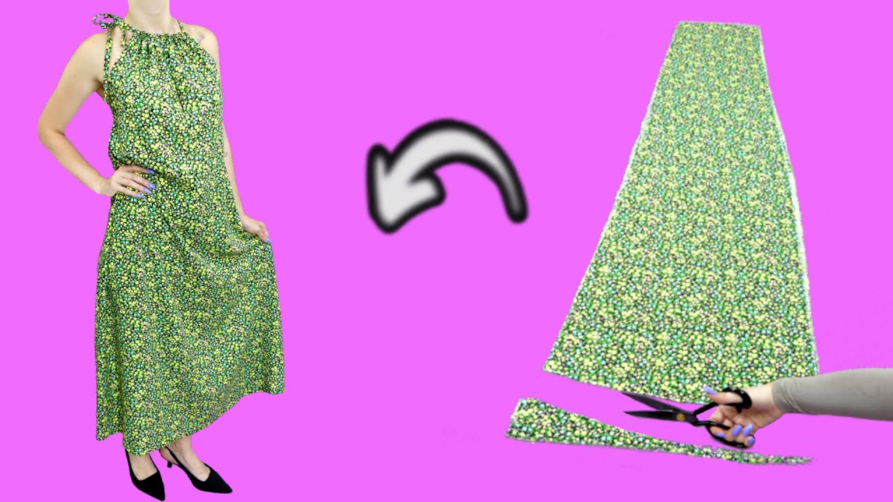How to make a summer dress from 1 meter of fabric - YouTube