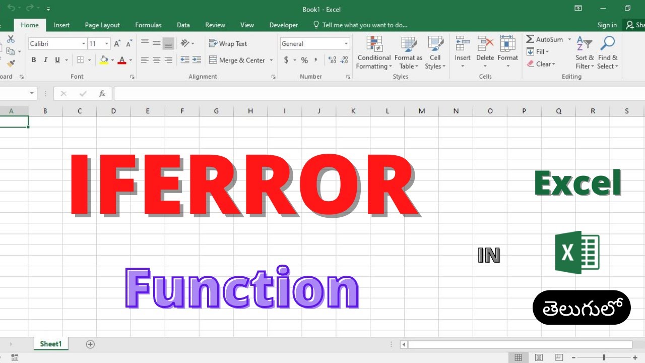 IFERROR Function in Excel | Excel లో IFERROR Formula మనకి ఎలా Use ...