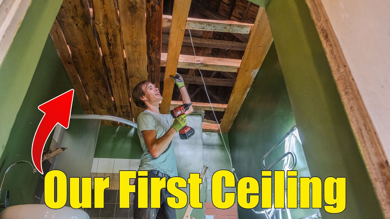 Tearing DOWN the First Ceiling WE HAVE BUILT - YouTube