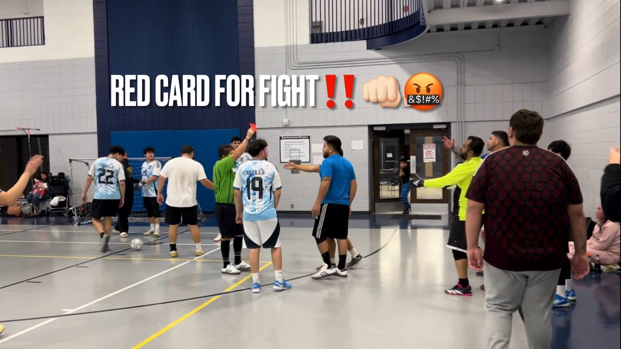FUTSAL SOCCER Player gets RED CARD for FIGHT! - YouTube