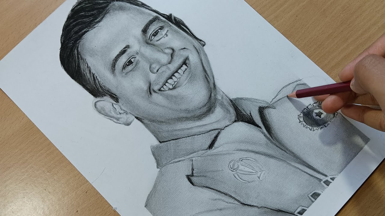 MSD || Mahendra Singh Dhoni drawing || Timelapse - YouTube