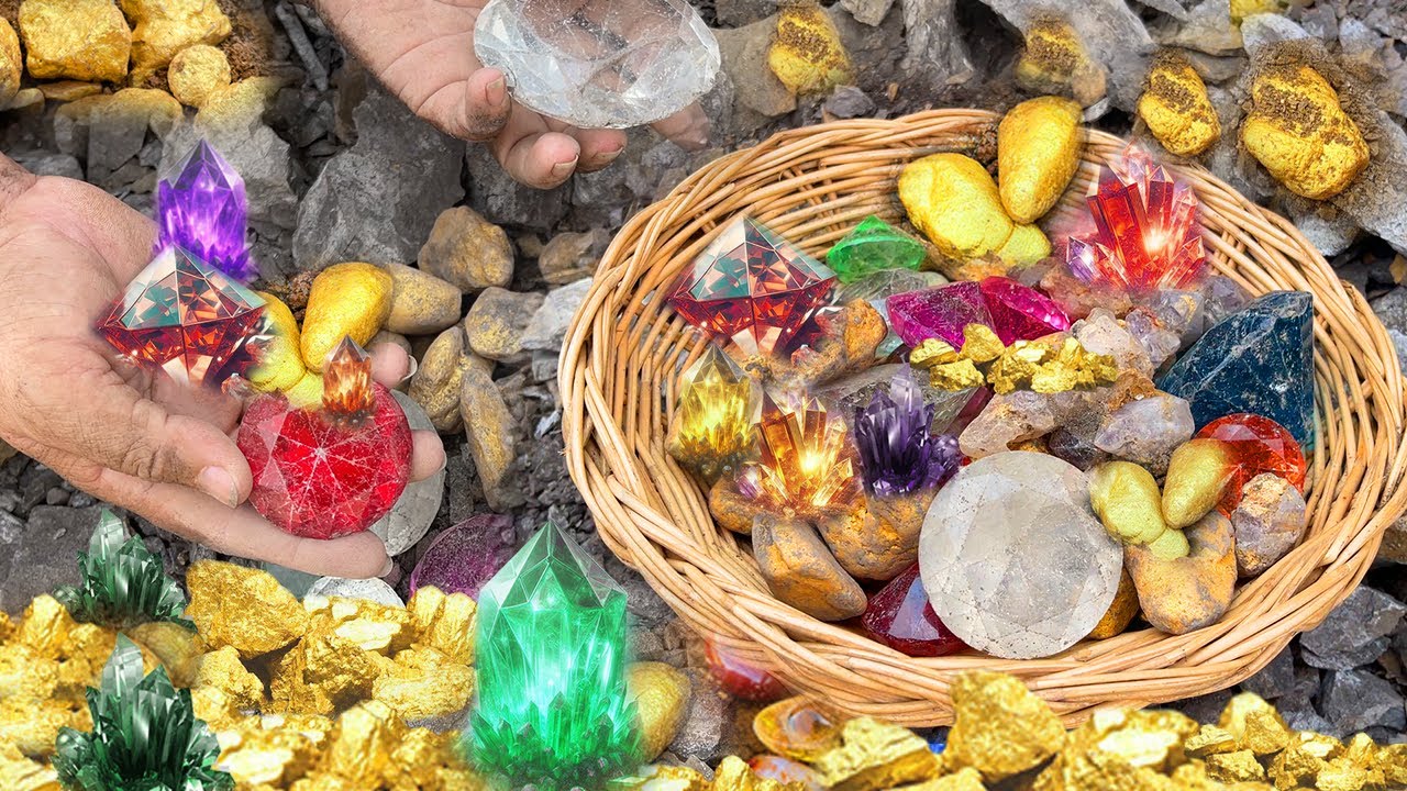 Amazing Finding Natural Gold, Diamond Amethyst. Diamonds, Quartz ...