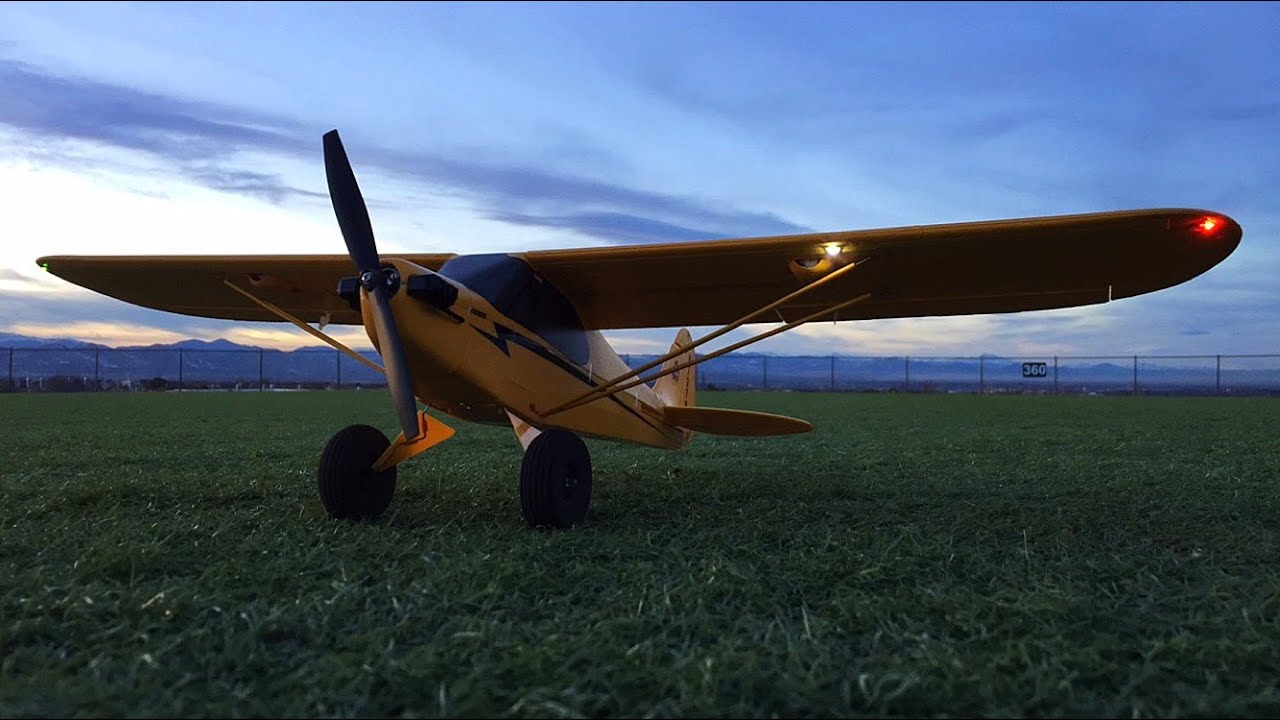 Eflite UMX J-3 Cub 3000KV Motor Upgrade with Navigation Lights Maiden ...