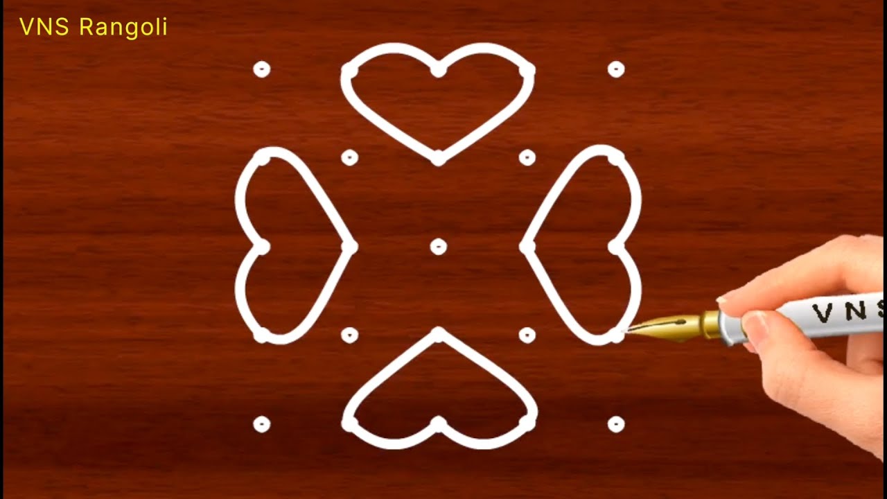 easy 5x5 dot rangoli design || daily simple rangoli for beginners ...