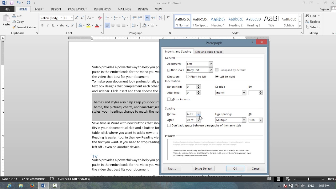 12. Dialog box launcher Paragraph - YouTube