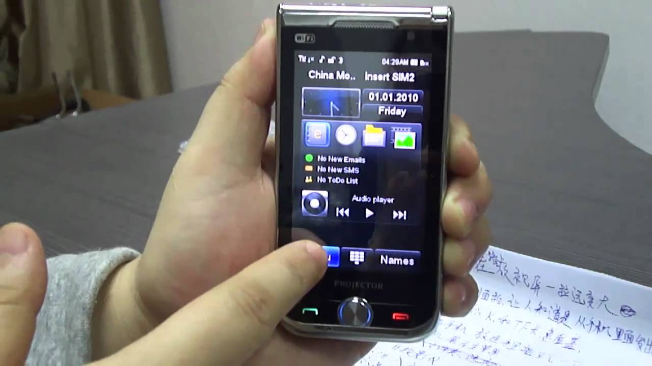 3.25" TV Mobile Phone with Projector Java WiFi - YouTube