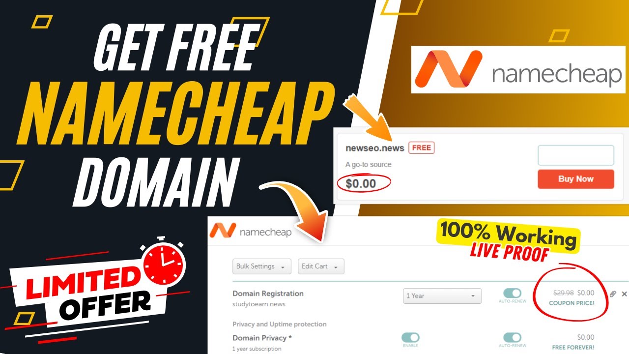 How To Get NameCheap Free Domain | Limited Time Offer Buy Name Cheap ...