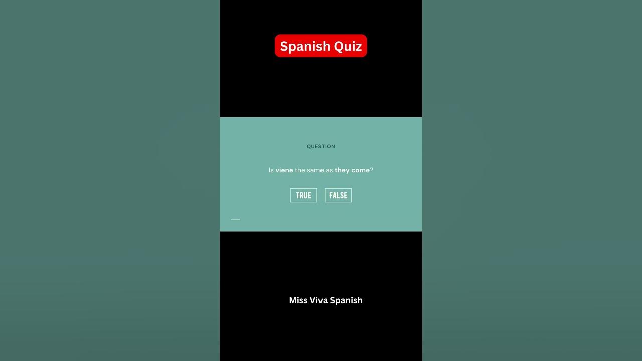TO COME VENIR Spanish irregular verb conjugation quiz Conjugations in ...
