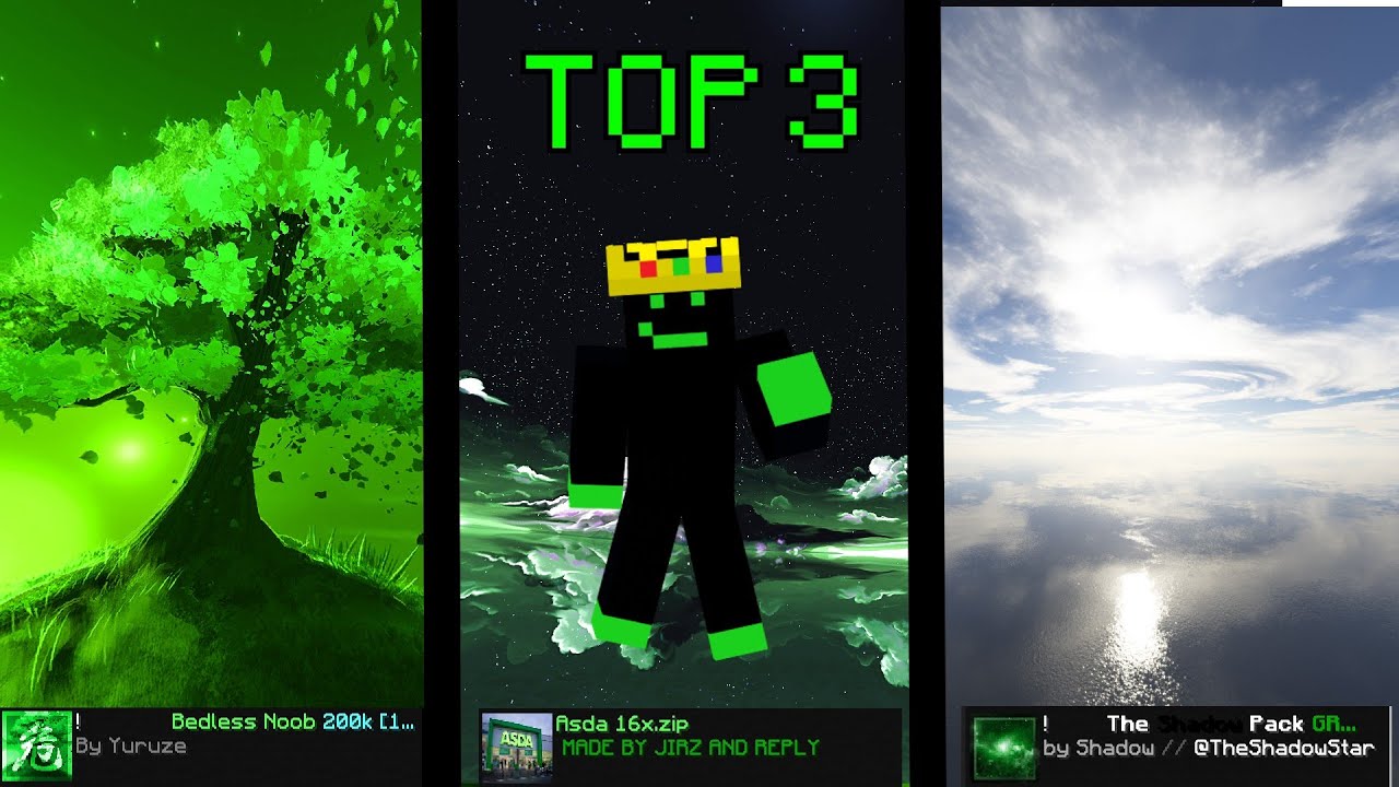Top 3 BEST green and black Minecraft texture packs - YouTube