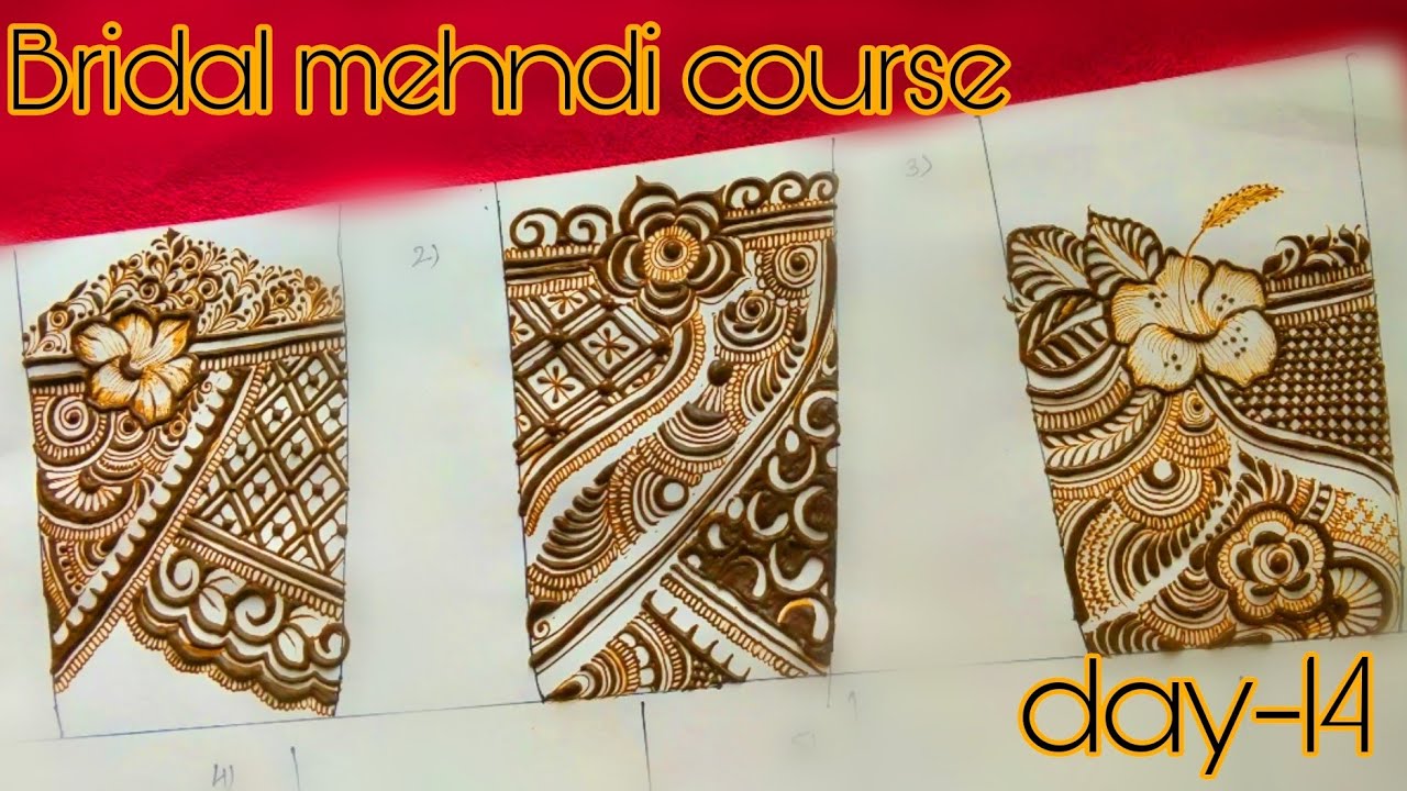 Bridal mehndi course day-14 || Beautiful startup mehndi design||learn ...