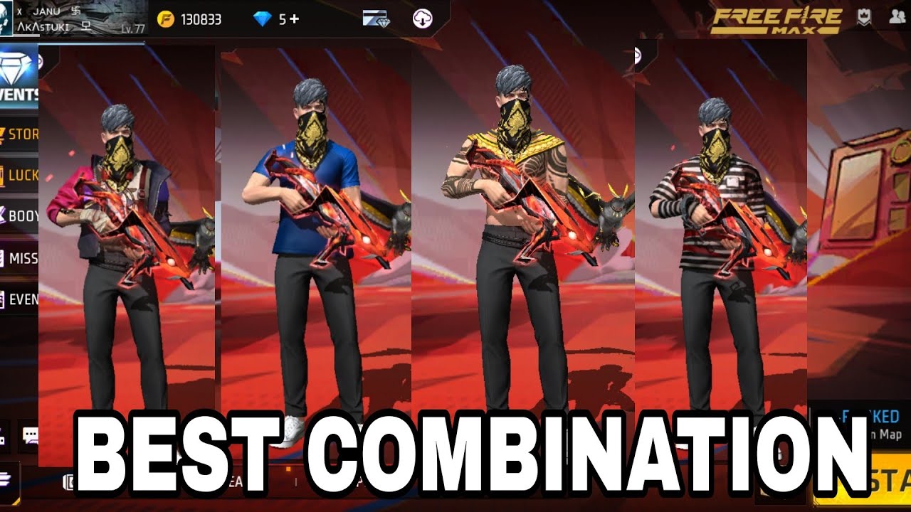 ASIAN SCRAF BUNDLE COMBINATION🎯||FREE FIRE ID SALE|| HIP HOP BUNDLE ️ ...