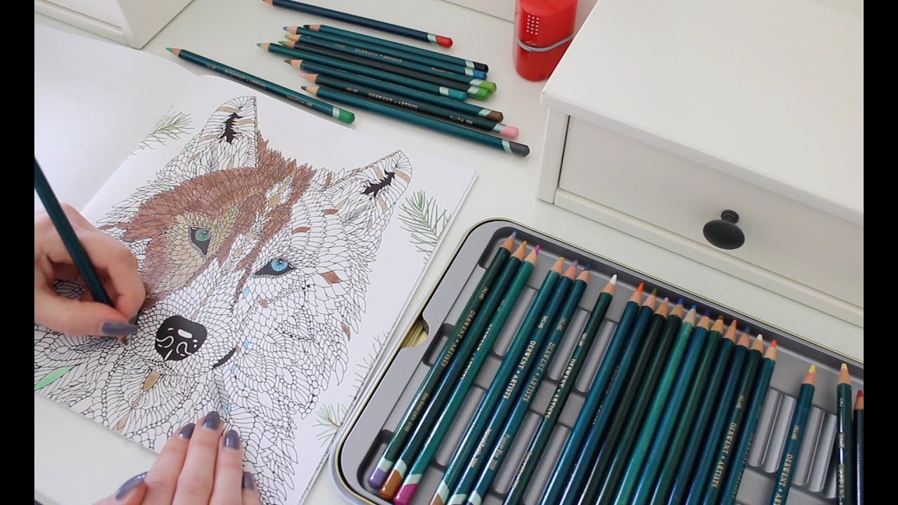 ASMR Coloring & Page Turning Relaxation | Wolf Session 2 (No Talking ...