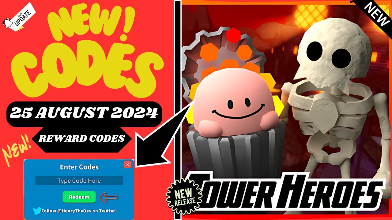 NEW! ⚠️ CODES TOWER HEROES CODES AUGUST 2024 | TOWER HEROES REDEEM ...