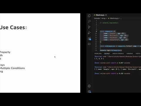 Mastering the Array.filter Function in JavaScript: Comprehensive Guide for Developers - YouTube