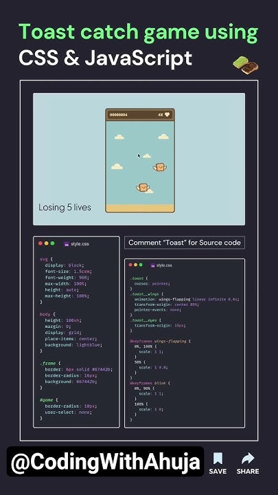 Toast Catch game with HTML, CSS 🔥#developer #coding #html #learncoding #development #css #webdev ...
