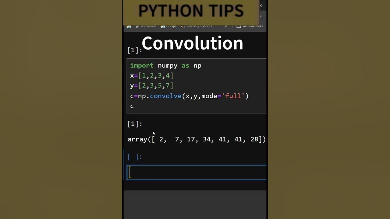 PYTHON| HOW TO PERFORM CONVOLUTION OF 1D ARRAY | MATHS USING PYTHON| PYTHON TIPS | PYTHON SHORTS ...