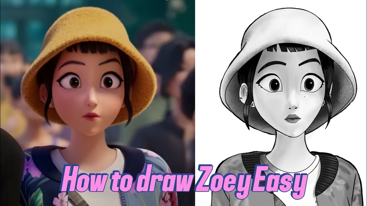 How to draw Zoey kpop demon hunters easy - YouTube