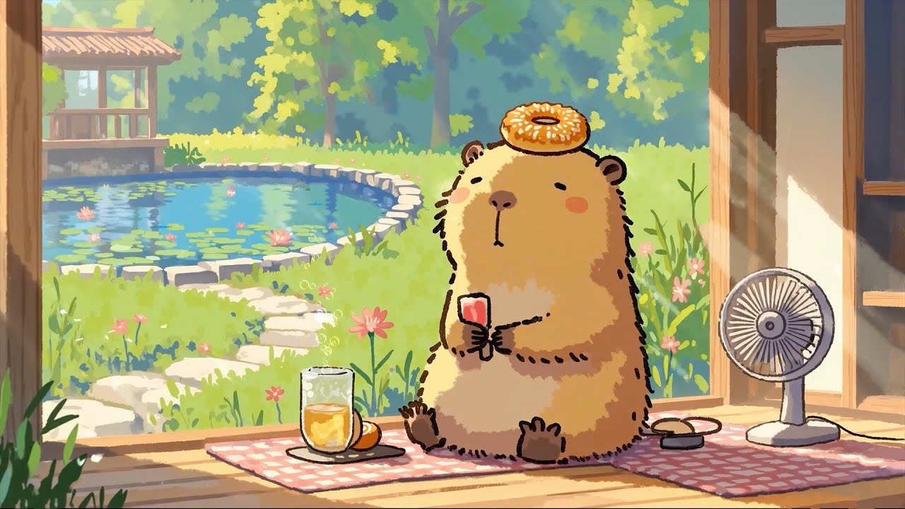 Soft Summer Sounds🍨🌞 Lofi Capy Mix & Chillhop Radio Beat🎶 Relax With My ...