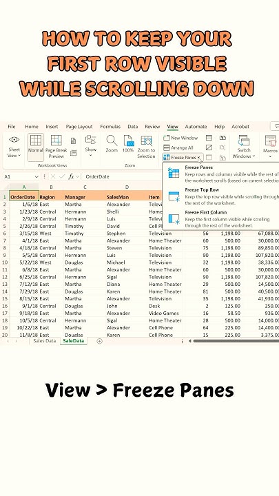 How to keep the header visible while scrolling down in Excel | Freeze Pane #excel #exceltips # ...