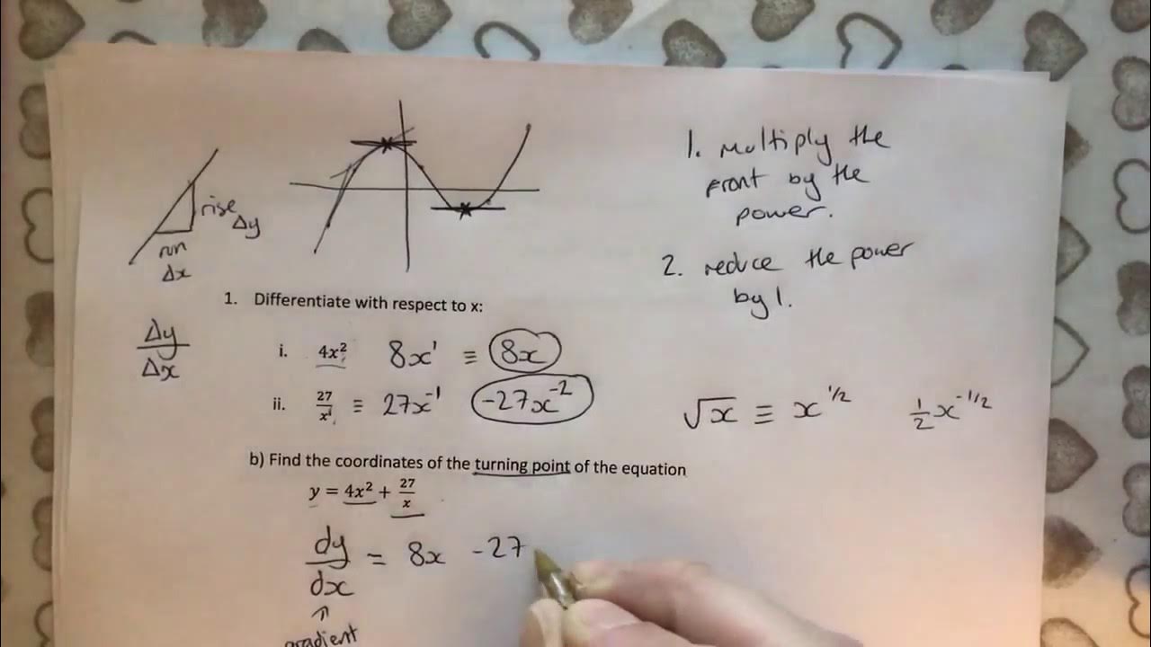 iGCSE Maths Differentiation explanation and examples - YouTube