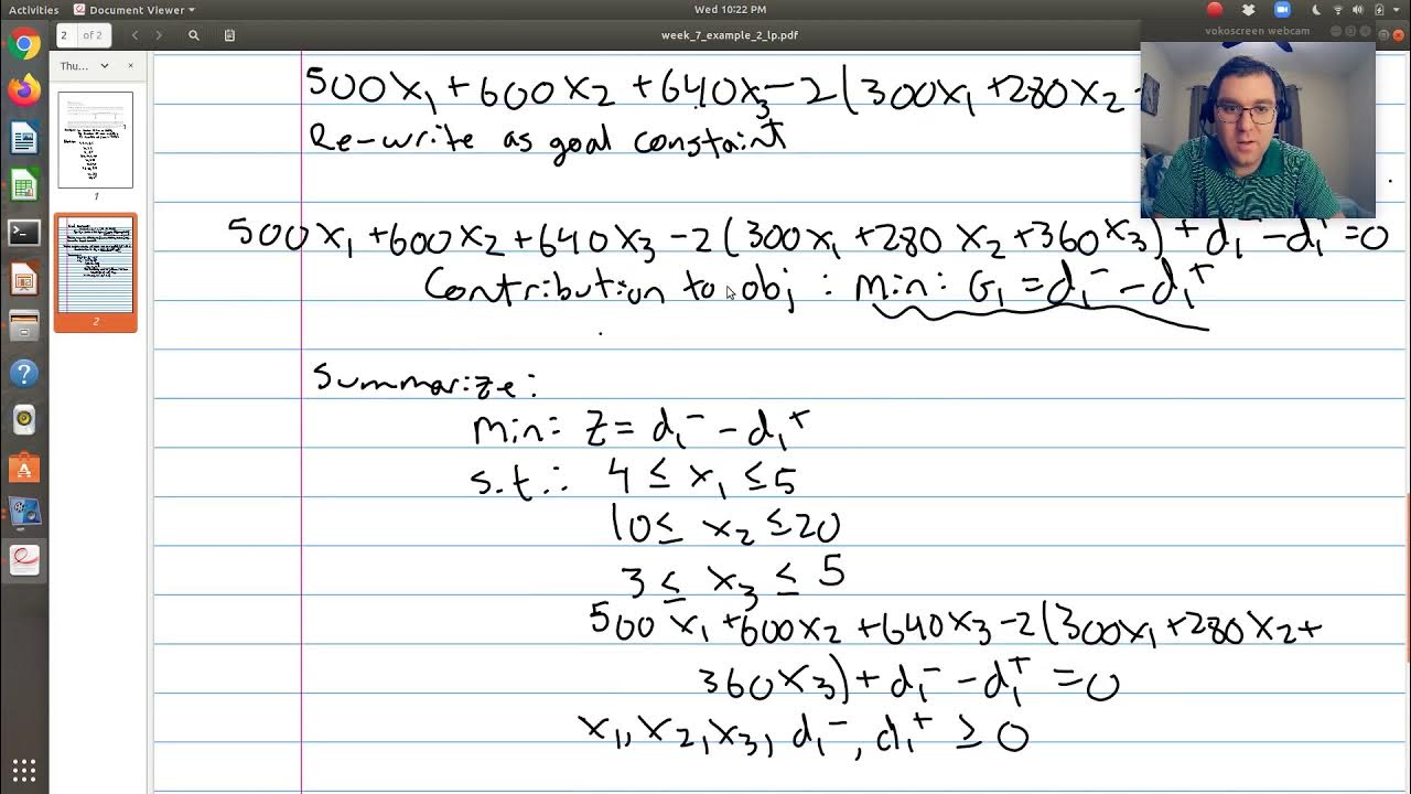 Goal Programming (Production) Example 2: LibreOffice Calc - YouTube