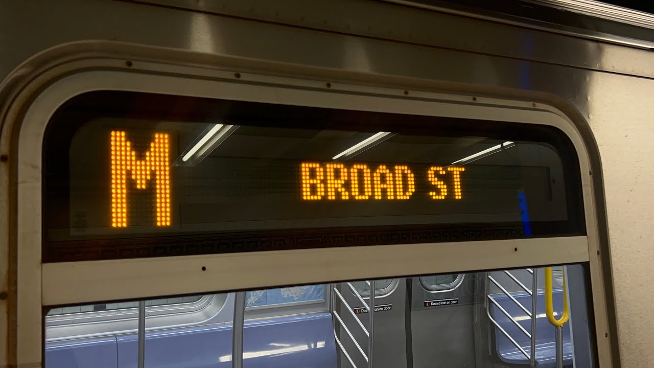 BMT Nassau St Line: R160A-1 (M) Trains End/Begin Service @ Broad Street ...