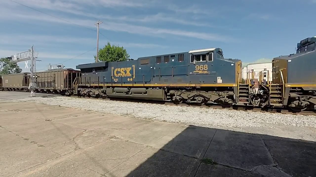 Loaded Coal Train Southbound in Athens - CSX 284, 3177, 968 - YouTube
