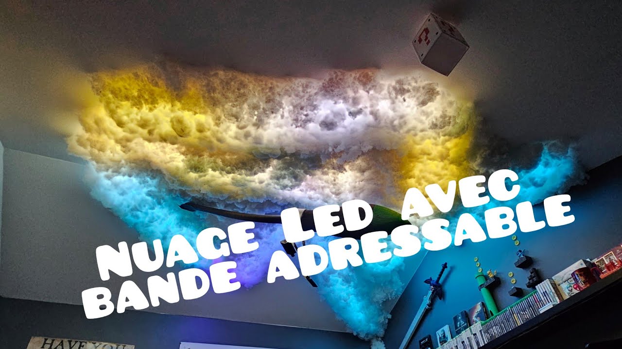 je réalise un plafond nuage led connecté - YouTube