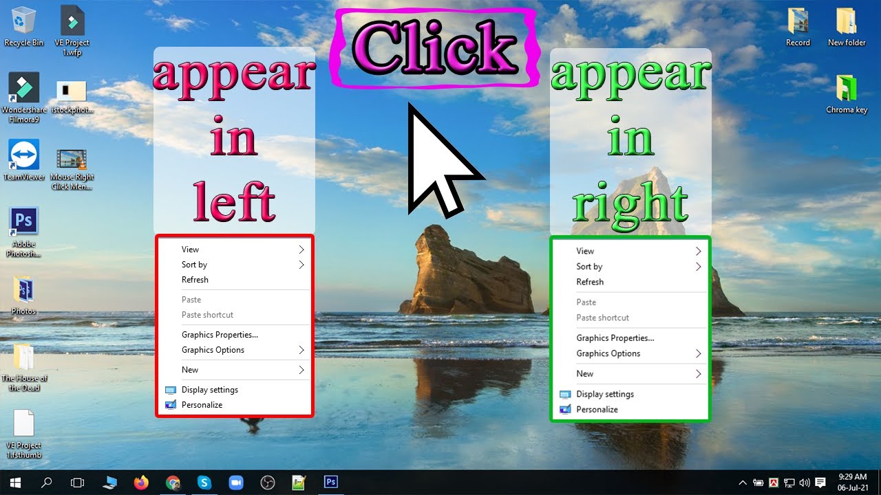Mouse Right Click Menu appear in left side | Desktop dropdown menu ...
