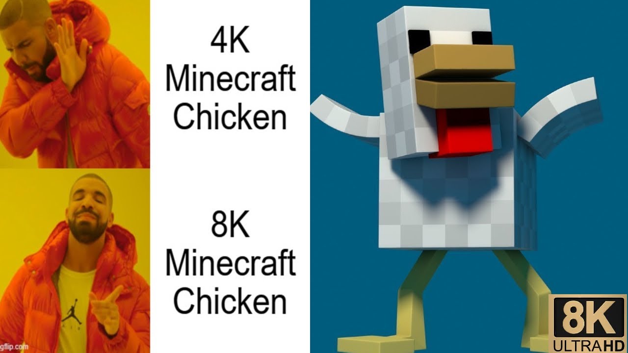 8k Minecraft Chicken Meme - YouTube